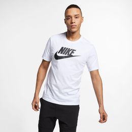 T-Shirt Nike Sportswear "M NSW TEE ICON FUTURA", Herren, Gr. M, schwarz-wei&szlig; (wei&szlig;, schwarz), Jersey, Obermaterial: 100% Baumwolle, normal, Rundhals, Shirts T-Shirt