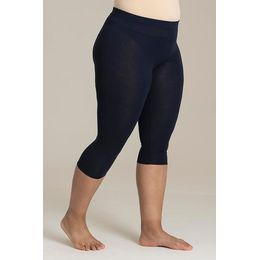 3/4-Leggings SANDGAARD "Amsterdam", Damen, Gr. 44, N-Gr, blau (dunkelblau), Web, Obermaterial: 95% Viskose, 5% Elasthan, unifarben, slim fit 3/4-L&auml;nge, Hosen 3/4-Leggings, Sommer-Capri mit Elasthan