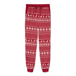V&eacute;ro Moda Schlafhose VERO MODA "VMCHRIS NW PANTS JRS XMAS", Damen, Gr. XS (34), N-Gr, karanda rot aop:snow wei&szlig; xmas, Jersey, Obermaterial: 95% Polyester, 5% Elasthan, bedruckt, kn&ouml;chellang, Hosen Schlafhose