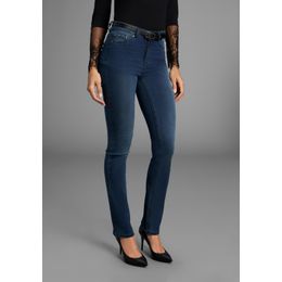 Slim-fit-Jeans Arizona "Ultra Stretch", Damen, Gr. 38, N-Gr, dunkelblau us, Obermaterial: 63% Baumwolle, 32% Polyester, 5% Elasthan, Basic, Jeans Slim-fit-Jeans