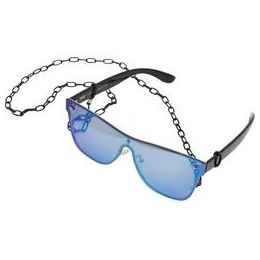 Sonnenbrille Urban Classics "Urban Classics Unisex 103 Chain Sunglasses", Damen, blk, blau, Sonnenbrillen Sonnenbrille