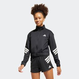 Trainingsjacke adidas Sportswear "ALL SPORTS NXT FULL-ZIP KIDS", M&auml;dchen, Gr. 128, schwarz-wei&szlig; (schwarz, wei&szlig;), Obermaterial: 100% Polyester, Jacken Trainingsjacke