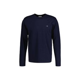 Longsleeve Gant "Longsleeve REGULAR SHIELD LONG SLEEVE 1er Pack", Damen, Gr. L, blau (dunkelblau), Obermaterial: 100% Baumwolle CO., Shirts Longsleeve