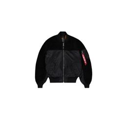 Bomberjacke Alpha Industries "MA-1 Teddy Bomber", Damen, Gr. 3XL, schwarz, Obermaterial 1: 100% Nylon, Obermaterial 2: 100% Polyester, Futter: 100% Nylon, F&uuml;llung: 100% Polyester, Jacken Bomberjacke