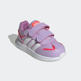 Klettschuh adidas Sportswear "TENSAUR SWITCH KIDS", M&auml;dchen, Gr. 23, wei&szlig; (powder plum, cloud wei&szlig;, lucid rot), Synthetik, Textil, Schuhe Klettschuh, f&uuml;r Kinder