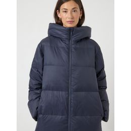 Steppmantel Y.A.S "YASPOPPEL DOWN BLEND COAT S. NOOS", Damen, Gr. 34, blau (navy blazer), Steppware, Obermaterial: 100% Nylon, unifarben, regular fit wadenlang, M&auml;ntel Steppmantel