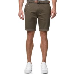 Chinoshorts INDICODE "INConor", Herren, Gr. XXL, N-Gr, gr&uuml;n (army), Web, Obermaterial: 98% Baumwolle, 2% Elasthan, unifarben, slim fit, Hosen Chinoshorts