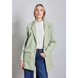 Outdoorjacke Street One, Damen, Gr. 40, light mint gr&uuml;n, Web, Obermaterial: 90% Polyester, 10% Viskose, unifarben, regular fit Po-bedeckend, gerader Abschluss, Jacken Outdoorjacke, mit Reverskragen
