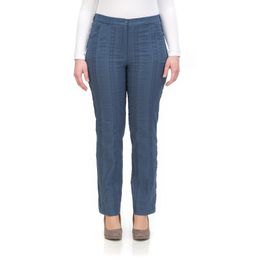 Stoffhose KjBRAND "Bea", Damen, Gr. 54 (27), K-Gr, blau (mittelblau gestreift), Web, Obermaterial: 47% Baumwolle, 45% Polyester, 6% Viskose, 2% Elasthan, normal lang, Hosen Stoffhose, Sommerhose optimale Passform in Quer-Stretch
