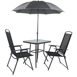Garten-Essgruppe Vcm "3-tlg Sitzgruppe Gartenm&ouml;bel Tisch St&uuml;hle Set 80", schwarz (anthrazit), B:80cm T:55cm, Obermaterial: 100% Metall MT., Sitzm&ouml;bel-Sets, Garten-Essgruppe