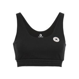 Sport-BH Converse "WOMEN'S Converse RETRO CHUCK TAYLOR", Damen, Gr. L, N-Gr, schwarz, Obermaterial: 80% Baumwolle, 20% Polyester, BHs Sport-BH, f&uuml;r Training, sportlicher Stil, mit Tanktoptr&auml;gern