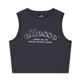 Crop-Top Ellesse "BRIXEN CROP VEST", Damen, Gr. 44 (16), grau (dunkelgrau), Obermaterial: 95% Baumwolle, 5% Elasthan, Tops Crop-Top