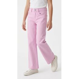 5-Pocket-Hose name it "NKFROSE WIDE TWI PANT 1115-TP NOOS", M&auml;dchen, Gr. 170, N-Gr, pirouette, Twill, Obermaterial: 98% Baumwolle, 2% Elasthan, unifarben, weit lang, Hosen 5-Pocket-Hose, Baumwollmischung, regular fit, verstellbarer Bund