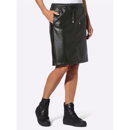 Lederimitatrock Inspirationen, Damen, Gr. 36, schwarz, 100% Polyester, unifarben, kurz, R&ouml;cke Lederimitatrock
