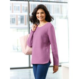 Fleeceshirt Classic Basics "Fleece-Shirt", Damen, Gr. 48, lila (violett), 100% Polyester, unifarben, Shirts Fleeceshirt
