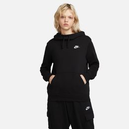 Kapuzensweatshirt Nike Sportswear "CLUB FLEECE WOMENS FUNNEL HOODIE", Damen, Gr. S, schwarz-wei&szlig; (schwarz, wei&szlig;), Obermaterial: 80% Baumwolle, 20% Polyester, Sweatshirts Kapuzensweatshirt, Damen Kapuzenpullover aus weichem Fleece Material