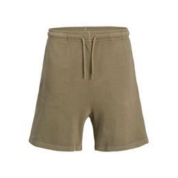 Jack & Jones Shorts JACK & JONES "JPSTKANE CHARGE FADED SWT SHORT MID SN", Herren, Gr. XS, N-Gr, silber (silber sage), Web, Obermaterial: 80% Baumwolle, 20% Polyester, unifarben, regular fit kniefrei, Hosen Shorts, mit Taschen