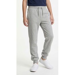 Sweathose name it "NKMVIAN NREG SWE PANT BRU NOOS", Jungen, Gr. 122, N-Gr, grau (grau melange), angeraute Sweatware, Obermaterial: 100% Baumwolle, meliert, normal normal, Hosen Sweathose