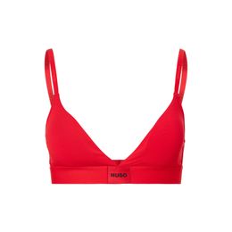 Triangel-BH HUGO UNDERWEAR "TRIANGLE RED LABEL", Damen, Gr. XS, N-Gr, bright rot 620, Jersey, Obermaterial: 93% Baumwolle, 7% Elasthan, k&ouml;rpernah, BHs Triangel-BH, mit HUGO Logo auf dem Bund