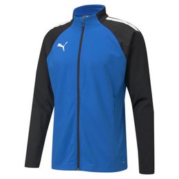 Trainingsjacke Puma "TEAMLIGA TRAINING JACKET", Herren, Gr. XXL, blau (electric blau lemonade, Puma schwarz), Trikot, Obermaterial: 100% Polyester, unifarben, regular fit normal, Jacken Trainingsjacke, sportlicher Stehkragen, dryCELL Feuchtigkeitsmanagement