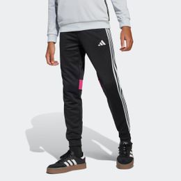 Trainingshose adidas Performance "TIRO 25 ESSENTIALS KIDS", Damen, Gr. 176, N-Gr, schwarz (schwarz, clear grau, real magenta,), Obermaterial: 100% Polyester, Hosen Trainingshose