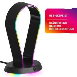 STEALTH Gaming-Headset Zubeh&ouml;r "LED Headset St&auml;nder mit USB Ports", schwarz, Kopfh&ouml;rer, 12 RGB Beleuchtungseffekte, Gaming-Headset Zubeh&ouml;r