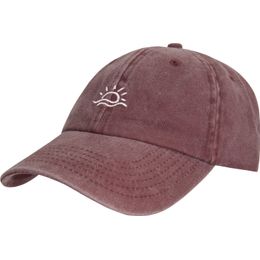Baseball Cap Chillouts "Pioneer Hat", Damen, rot, Baumwolle, Caps Baseball Cap, L&auml;ssige Vintage-Baseballcap mit sozialem Auftrag