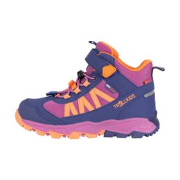Wanderschuh Trollkids "KIDS TRONFJELL HIKER MID", Jungen, Gr. 32, violet blau, mallow pink, papaya, Synthetik, Schuhe Wanderschuh, wasserdicht