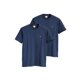Levi's T-Shirt LEVI'S "T-Shirt Original Housemark Tee 2er Pack", Damen, Gr. S, blau, Obermaterial: 100% Baumwolle CO., Shirts T-Shirt