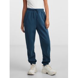 Jogginghose Pieces "PCCHILLI HW SWEAT PANTS NOOS BC", Damen, Gr. XS (34), N-Gr, blau (reflecting pond), Web, Obermaterial: 50% Baumwolle, 50% Polyester, unifarben, regular fit normal, Hosen Jogginghose