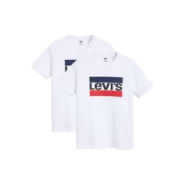 Levi's T-Shirt LEVI'S "T-Shirt Sportswear Logo Graphic Tee 2er Pack", Herren, Gr. L, wei&szlig;, Obermaterial: 100% Baumwolle CO., Shirts T-Shirt