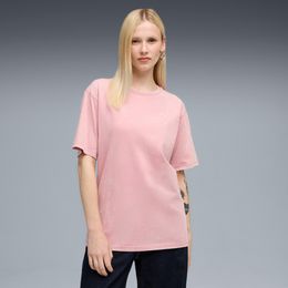 T-Shirt Puma "ESS ELEVATED RELAXED WASH TEE", Damen, Gr. L, rosa (poised pink), Jersey, Obermaterial: 100% Baumwolle, unifarben, relaxed fit normal, Rundhals, Shirts T-Shirt, lockere Passform, Kurzarm, f&uuml;r Alltag, Rundhalsausschnitt