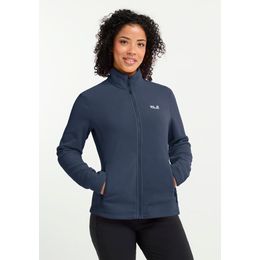 Fleecejacke Jack Wolfskin "TAUNUS 100 FZ W", Damen, Gr. XS (34), midnight sky, Obermaterial: 100% Polyester. Futter: 100% Polyester, normal, Jacken Fleecejacke, Winddicht, atmungsaktiv, &Uuml;bergangsjacke