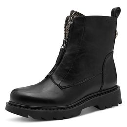 Stiefelette Tamaris, Damen, Gr. 42, schwarz snake, Lederimitat, Schuhe Stiefelette, Blockabsatz, Boots mit Front- und Innenrei&szlig;verschluss