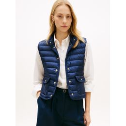 Steppweste Tommy Hilfiger "FEMININE LW DOWN VEST", Damen, Gr. M (40), schwarz night navy, Web, Obermaterial: 100% Nylon, unifarben, regular fit normal, Westen Steppweste, mit aufgesetzten Taschen