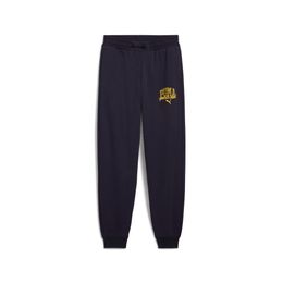 Trainingshose Puma "CLASS SWEATPANTS TR B", Jungen, Gr. 128, N-Gr, blau (new navy), Sweatware, Obermaterial: 68% Baumwolle, 32% Polyester, bedruckt, regular fit normal, Hosen Trainingshose, sportlicher Stil, f&uuml;r Jugendliche, mit Eingrifftaschen