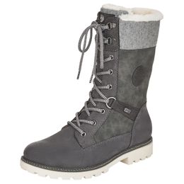 Winterstiefel Remonte, Damen, Gr. 40, grau (grau, kombiniert), Leder, Lederimitat, Textil, Schuhe Winterstiefel, Schn&uuml;rboots, Stiefelette mit wasserabweisender Tex-Ausstattung