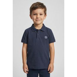 Marc O'Polo Junior Poloshirt MARC O'POLO JUNIOR, Jungen, Gr. 104/110, schwarz navy, Piqu&eacute;, Obermaterial: 100% Baumwolle, normal normal, B&uuml;ndchen, Shirts Poloshirt, Fussball-Stickerei, f&uuml;r Jungs
