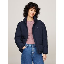 Steppjacke Tommy Jeans "TJW ESSENTIAL PUFFER EXT", Damen, Gr. M (38), blau (schwarz night navy), Web, Obermaterial: 100% Polyester. Futter: 100% Polyester. Wattierung: 100% Polyester, unifarben, regular fit kurz, elastischer Bund, Jacken Steppjacke, mit Logostickerei