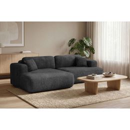 Ecksofa OTTO HOME "VEEVIA L-Form, Schlafsofa, Verl&auml;ssliche Qualit&auml;t, Breite 256cm", anthrazit, B:256cm H:76cm T:161cm, 100% Polyester, Sofas, Ecksofa, mit Bettkasten, belastbar bis 480kg, inklusive R&uuml;cken- und Zierkissen