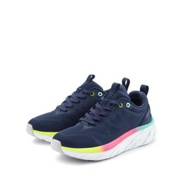 Sneaker Lascana "Textilschuh, Halbschuh, Turnschuhe", Damen, Gr. 42, navy, multi, Obermaterial: 100% Textilmaterial. Decksohle: 100% Textilmaterial. Futter: 100% Textilmaterial. Laufsohle: 100% Synthetik, mehrfarbig, Basic, Schuhe Sneaker, mit modischen Farbdetails VEGAN