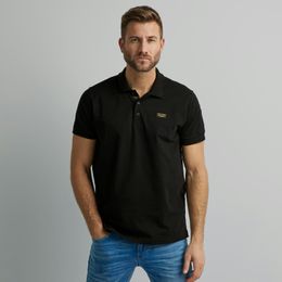 PME-Legend Poloshirt PME LEGEND, Herren, Gr. M (48/50), schwarz, Web, Obermaterial: 95% Baumwolle, 5% Elasthan, normal h&uuml;ftbedeckend, Rundhals, Shirts Poloshirt, mit Logostickerei