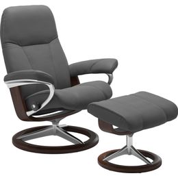 Relaxsessel stressless "Consul", grau (grau batick), B:82cm H:102cm T:72cm, Leder BATICK: BATICK ist ein leicht korrigiertes, durchgef&auml;rbtes und genarbtes M&ouml;belleder, bei dem die meisten Unebenheiten und Spuren in der Regel entfernt wurden.;Leder PALOMA: PALOMA ist ein durchgef&auml;rbtes Semianilin-M&ouml;belleder mit nat&uuml;rlicher Narbung.;ROHLEDER Stoff Q2 FARON: Ein fester zuverl&auml;ssiger Boucl&eacute; mit einem s