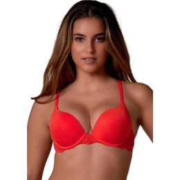 Push-up-BH After Eden "TESS", Damen, Gr. 70, Cup D, orange, Spitze, Obermaterial: 87% Polyamid, 13% Elasthan, unifarben, comfort fit, BHs Push-up-BH, mit Schale, mit B&uuml;gel, mit Spitze, breite Tr&auml;ger, feminin, bequem