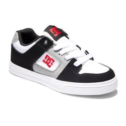 Sneaker DC Shoes "Pure", M&auml;dchen, Gr. 7(39), schwarz-wei&szlig; (wei&szlig;, schwarz, rot), Obermaterial:Obermaterial: Leder / Futter: Textil / Au&szlig;ensohle: Gummi;, Schuhe Sneaker