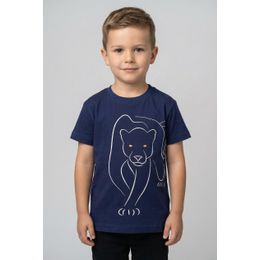 T-Shirt Blue Seven, Jungen, Gr. 110, dk blau, Single Jersey, Obermaterial: 100% Baumwolle, bedruckt, unifarben, Basic normal, tiefer Rundhals, Shirts T-Shirt, mit unterschiedlichen Motiven
