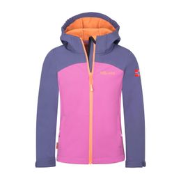 Softshelljacke Trollkids "GIRLS KRISTIANSAND JACKET XT", M&auml;dchen, Gr. 116, violet blau, mallow pink, papaya, Obermaterial: 94% Polyester, 6% Elasthan, Jacken Softshelljacke, f&uuml;r Trekking und sportliche Aktivit&auml;ten, wasserabweisend