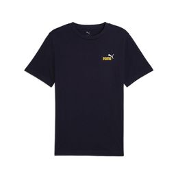 T-Shirt Puma "ESS 2 COLOR SMALL NO. 1 LOGO TEE", Herren, Gr. S, blau (new navy), Jersey, Obermaterial: 100% Baumwolle, unifarben, regular fit normal, Rundhals, Shirts T-Shirt, regul&auml;re Passform, Kurzarm, Rundhalsausschnitt
