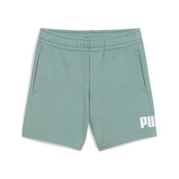 Sweatshorts Puma "ESS NO. 1 LOGO SHORTS TR PS", Jungen, Gr. 122, N-Gr, gr&uuml;n (gr&uuml;n moon), Sweatware, Obermaterial: 68% Baumwolle, 32% Polyester, unifarben, regular fit ca. Mitte Knie, Hosen Sweatshorts, aus Baumwolle und Polyester, mit elastischem Bund, sportlicher Stil