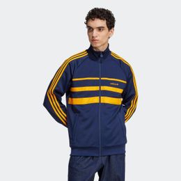 Trainingsjacke adidas originals "FIRST TT", Herren, Gr. S, night indigo, crew orange, Obermaterial: 70% Polyester, 30% Baumwolle, Jacken Trainingsjacke